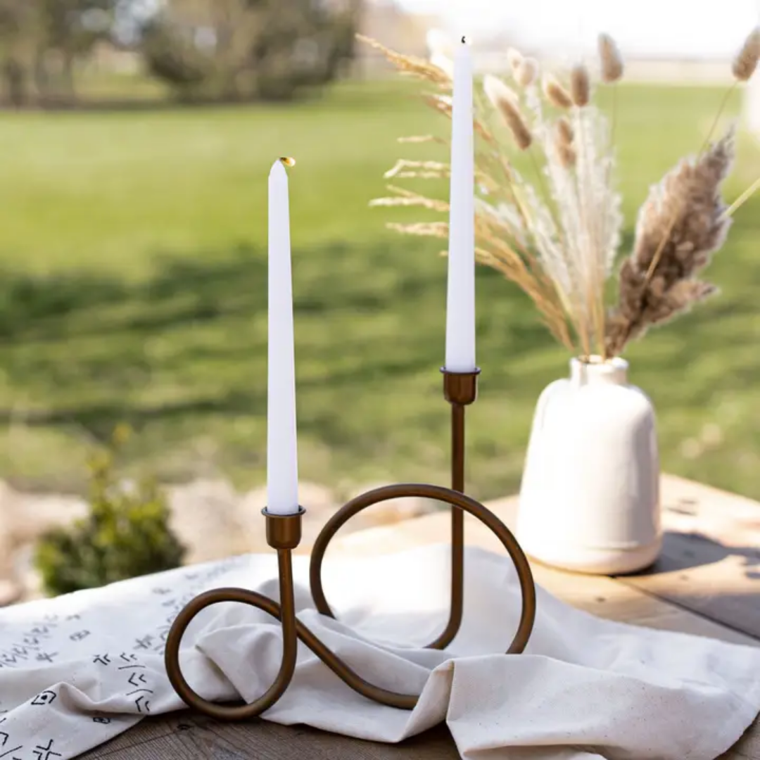 Brass Taper Holder – 2 Wild Poppies